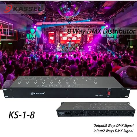 8CH DMX Splitter Distributor DMX512 Signal Amplifier Signal Repeater For Dj Stage Lighting