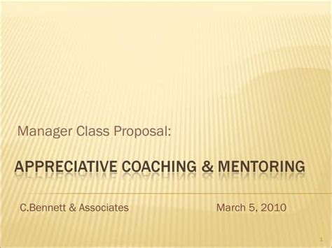 Appreciative Coaching Model Ppt