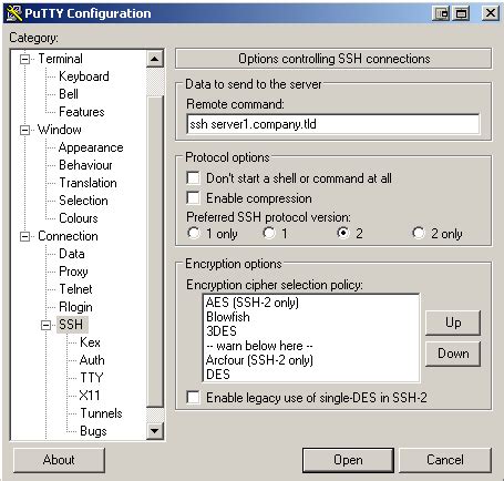 Can I Tell PuTTY To Connect To One SSH Server Then Automatically To Another Super User