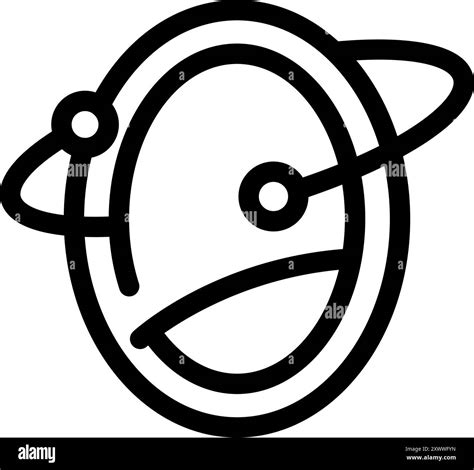 Simple Line Art Icon Logo Representing A Planet Orbiting Around A Star Perfect For Space