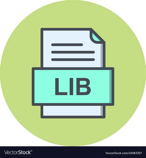 Lib File Document Icon Royalty Free Vector Image