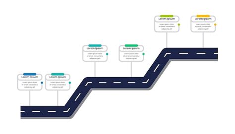 비즈니스 로드맵 타임 라인 Infographic 프리미엄 벡터