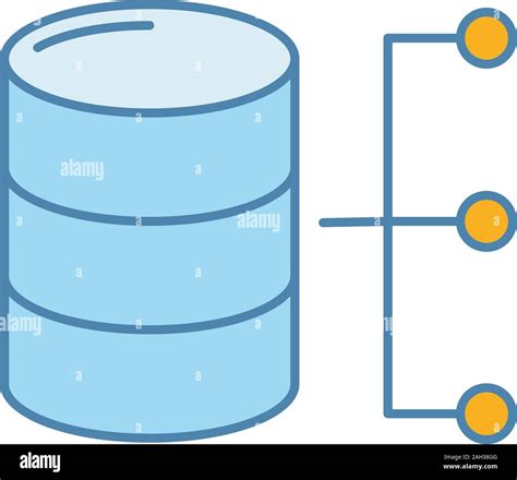 Relational Database Color Icon Big Data Server Isolated Vector Illustration Stock Vector