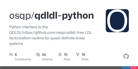 Github Osqpqdldl Python Python Interface To The Qdldl