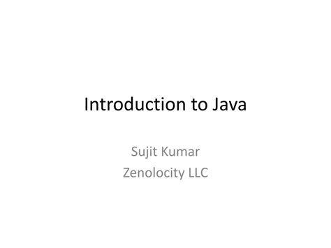 Introduction To Java Pptx