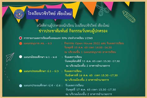 🌺ข่าวประชาสัมพันธ์ โรงเรียนวชิรวิทย์ เชียงใหม่ Facebook