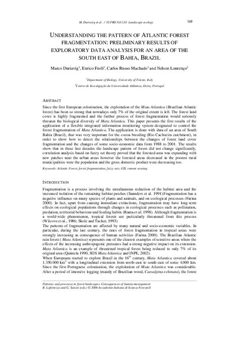 Pdf Atlantic Forest Fragmentation Analysis And Landscape Restoration Management Scenarios