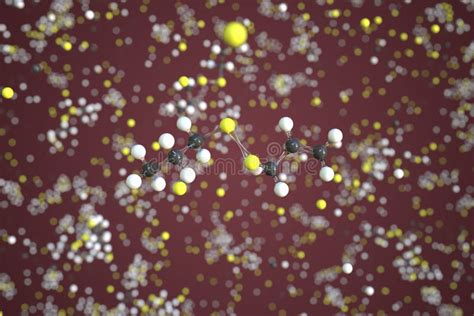 Allyl Propyl Disulfide Molecule Conceptual Molecular Model Chemical 3d Rendering Stock