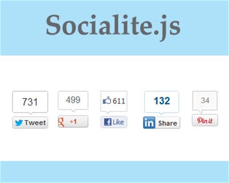 Socialite Js Plugin For Social Sharing Buttons JQuery Plugins