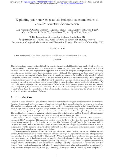 Pdf Exploiting Prior Knowledge About Biological Macromolecules In Cryo Em Structure Determination