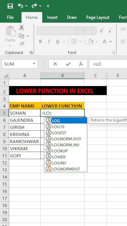 Excel Me Lower Function Ka Use Kaise Kre Shortcut Meexcelformula Exceltips Exceltricks