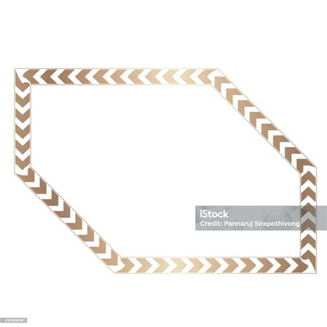 Snip Diagonal Corner Ractangle Frame Gold Arrow Symbol Gold Picture