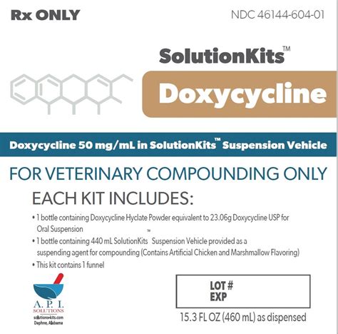 Dailymed Solutitionkits Doxycycline Doxycycline Hyclate Kit