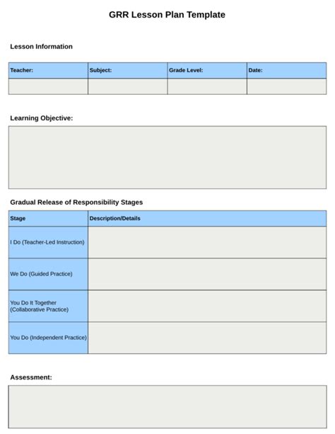 Grr Lesson Plan Template Free For Effective Teaching Printerfriendly