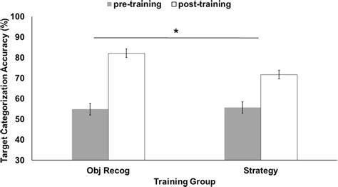 Target Categorization Accuracy For Each Training Group Showing A