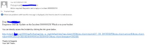 solved itsm links to transactions are greyed out in outlo sap