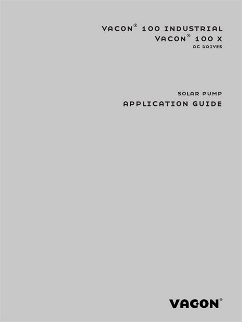 Vacon 100 Solar Pump Application Guide Dpd01602c En Pdf Fuse Electrical Photovoltaic System