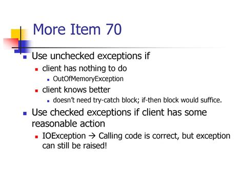 Effective Java 3rd Edition Chapter 10 Exceptions Ppt Download