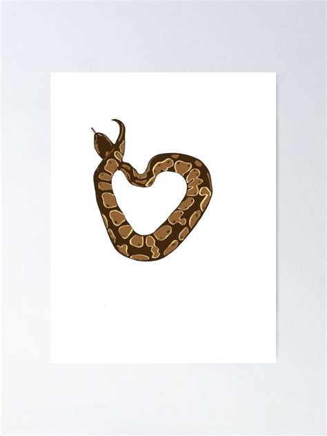 Ball Python Heart Drawing Poster For Sale By Mollythesnake Redbubble