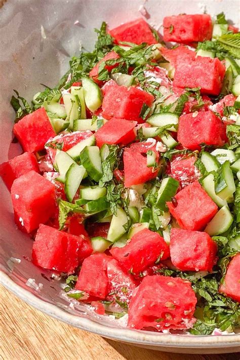 Refreshing Watermelon Mint Salad Art And The Kitchen