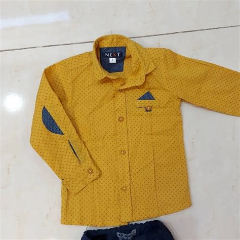 کمدا قیمت و خرید پیراهن و شلوار بچه گانه رنگ سرمه ایخردلیزرد سایز