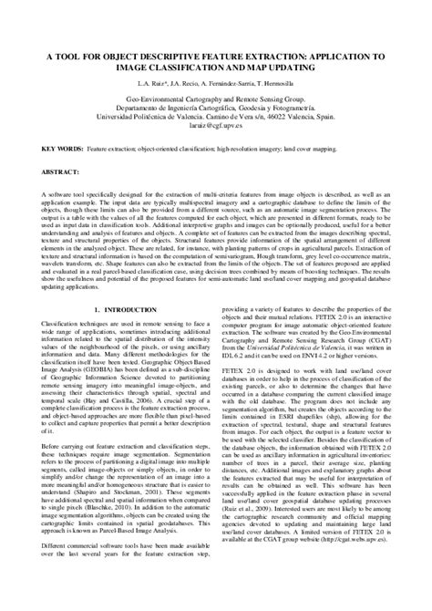 Pdf A Tool For Object Descriptive Feature Extraction Application To Image Classification And