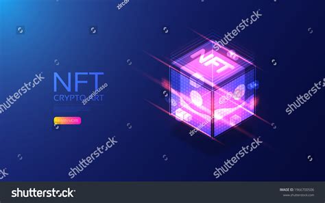 Isometric Nft Blockchain Technology Stock Vector Royalty Free 1966700506