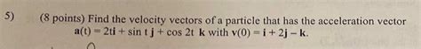 Solved Points Find The Velocity Vectors Of A Particle Chegg