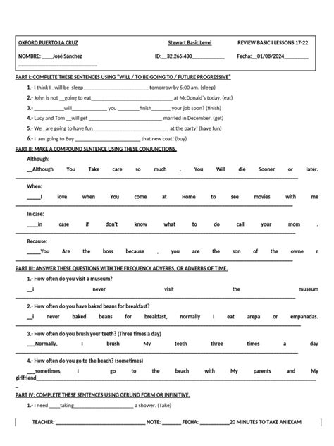 Review Basic I Lessons 17 22 Rev Pdf