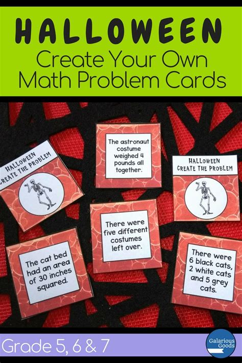Halloween Math Create The Math Problem Cards Math Answers Math