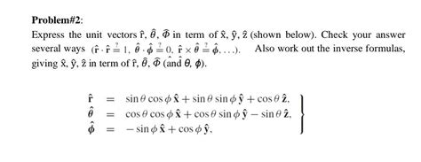 solved problem 2 express the unit vectors r θ Φ in term