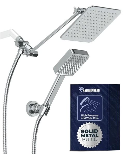 Hammerhead 8 Chrome Dual Shower Head Combo Showerhead Central