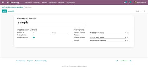 3 11 Deferred Expense Model Configuration Tools In Accounting Module