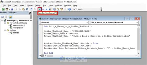 [solve ] Cannot Edit A Macro On A Hidden Workbook 2 Easy Solutions