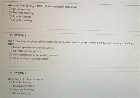 Solved Which Of The Following Is Not Collision Resolution