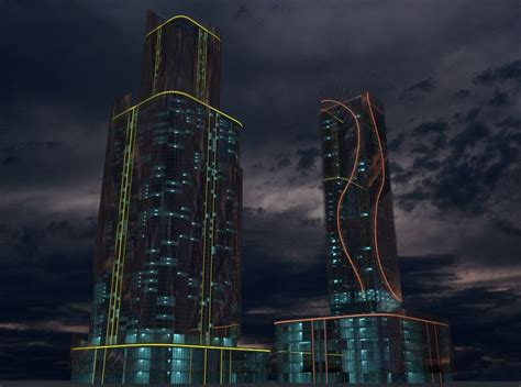 스카이 스크래퍼 9 3d 모델 3 Blend Fbx 3ds Free3d