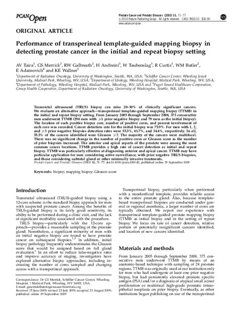 Pdf The Morbidity Of Transperineal Template Guided Prostate Mapping Biopsy Wayne Butler
