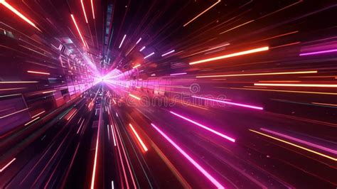 Big Data Flowing Through Futuristic Server Room Tunnel With Glowing Lines Stock Footage Video