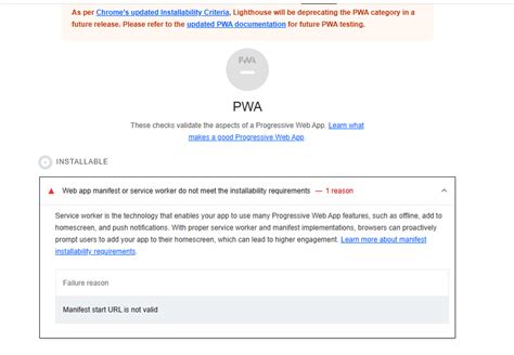 Lighthouse Says Manifest Start Url Is Not Valid · Issue 1137