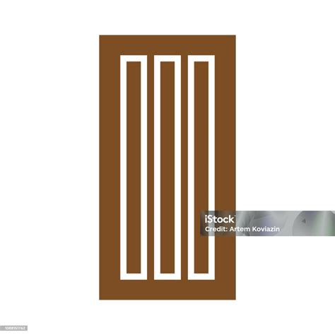 나무 닫힌된 정문 입구 현대 인테리어 디자인입니다 최소한의 플랫 라인 개요 단색 아이콘 그림 0명에 대한 스톡 벡터 아트 및 기타 이미지 Istock