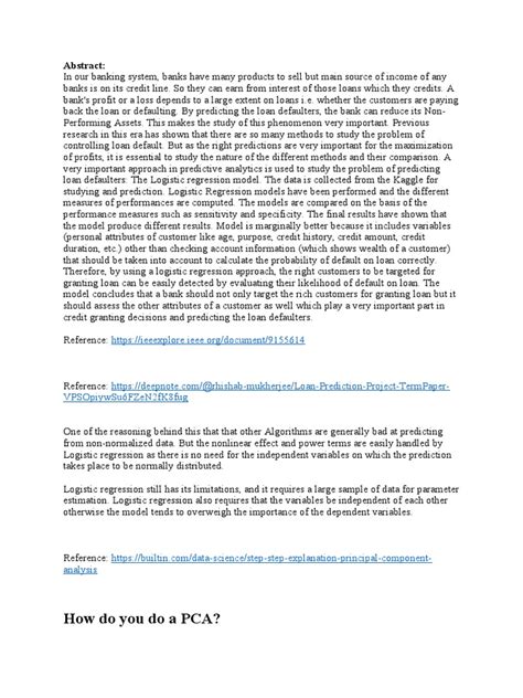 loan prediction pdf principal component analysis logistic regression