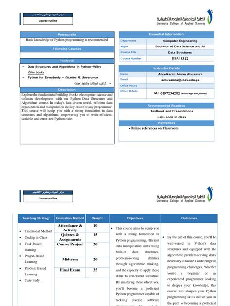 syllabus data structures 2023 pdf algorithms and data structures