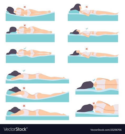 Woman Lying In Various Poses Set Side View Vector Image