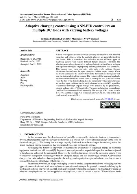 Pdf Adaptive Charging Control Using Ann Pid Controllers On Multiple Dc Loads With Varying