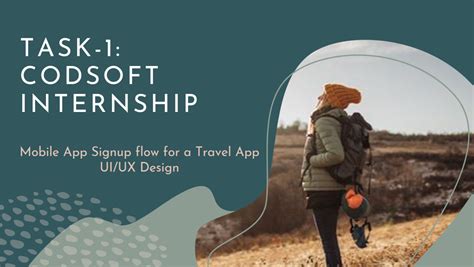 mobile app signup flow for a travel app task 1