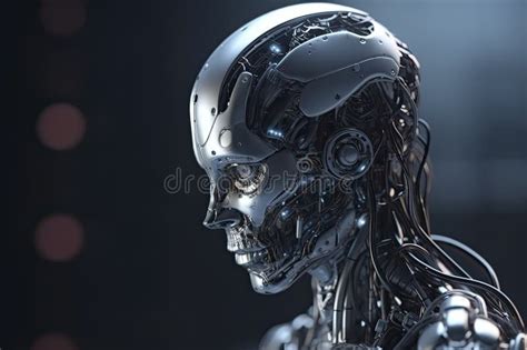 D Rendering Artificial Intelligence AI Research Of Robot And Cyborg Stock Illustration