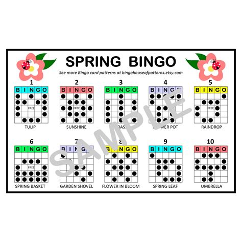 Easy Bingo Patterns Printable Calendar Productivity Hacks