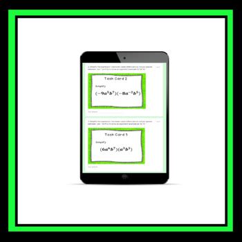 Simplifying Expressions Using Exponent Rules Task Cards By Teacher Twins