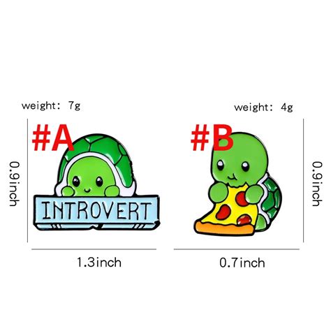 Introvert เข็มกลัด รูปเต่าพิซซ่าน่ารัก เครื่องประดับ ของขวัญ Shopee Thailand