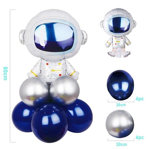 დაბადების დღის დეკორაცია ბუშტები და კოსმონავტი